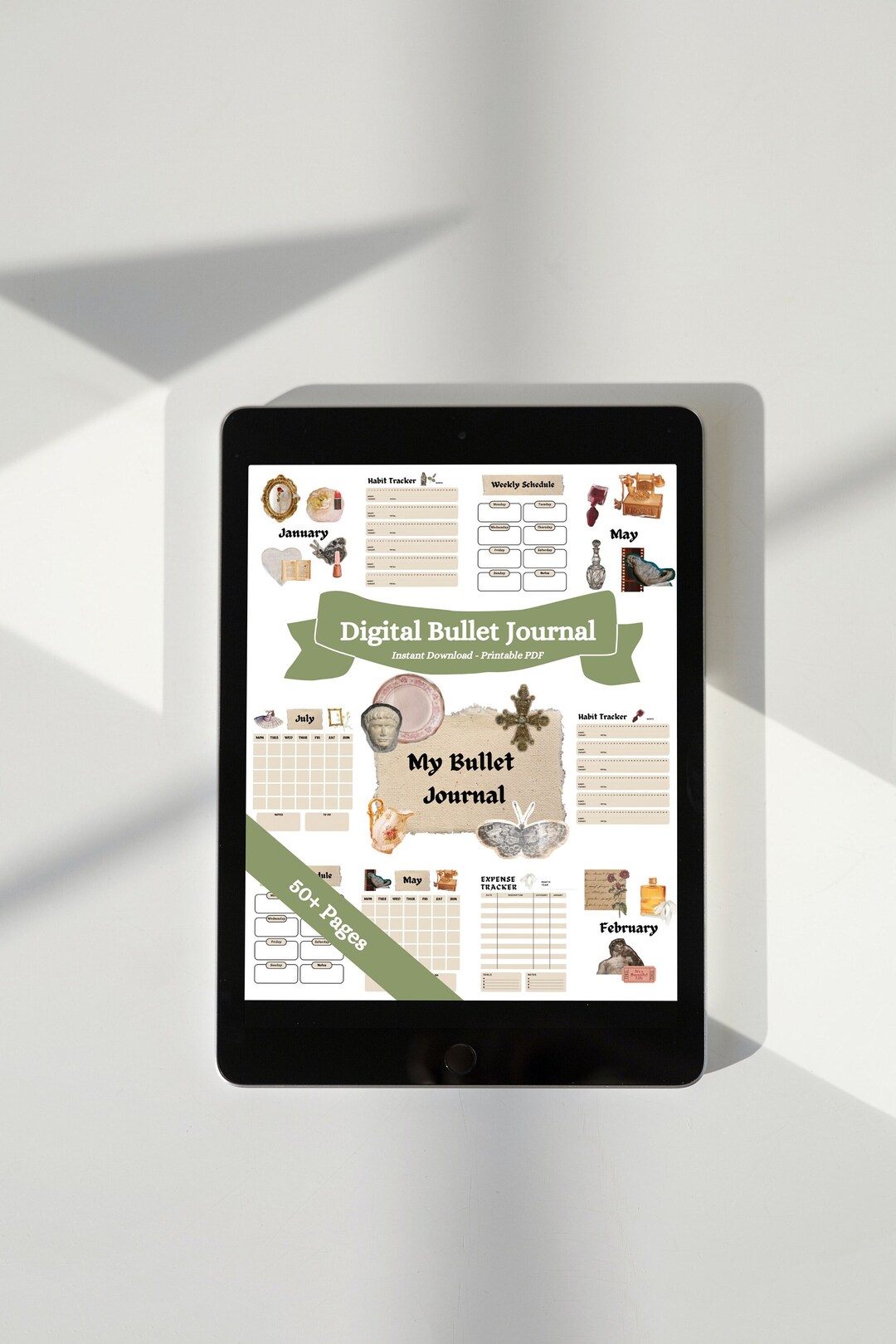 Bullet Journal 50 Pages Undated Planner PDF Printable Download Habit ...