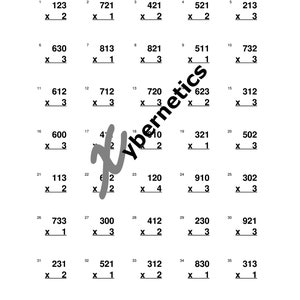 Math Worksheets - Printable - Instant Download - Multiplication - 2 ...