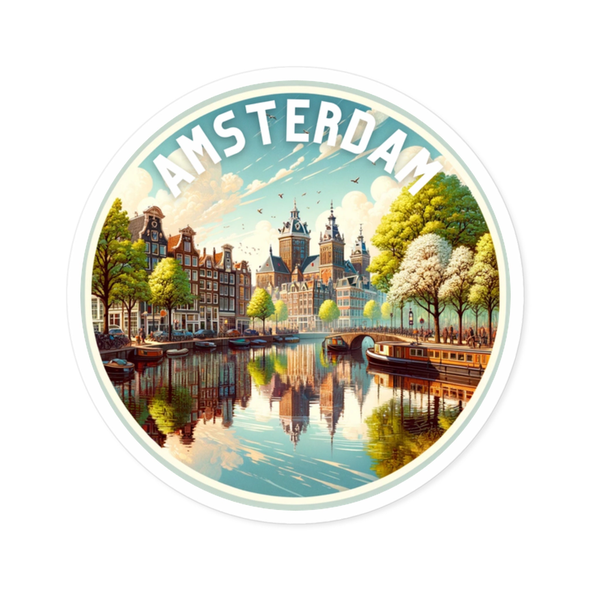 Amsterdam Vinyl Sticker Suitcase Decal Travel Journal Sticker Laptop ...