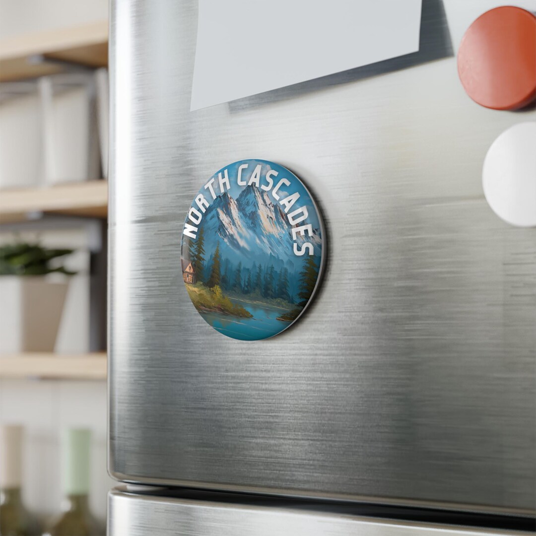 North Cascades Refrigerator Button Magnet | Cascade Mountains ...