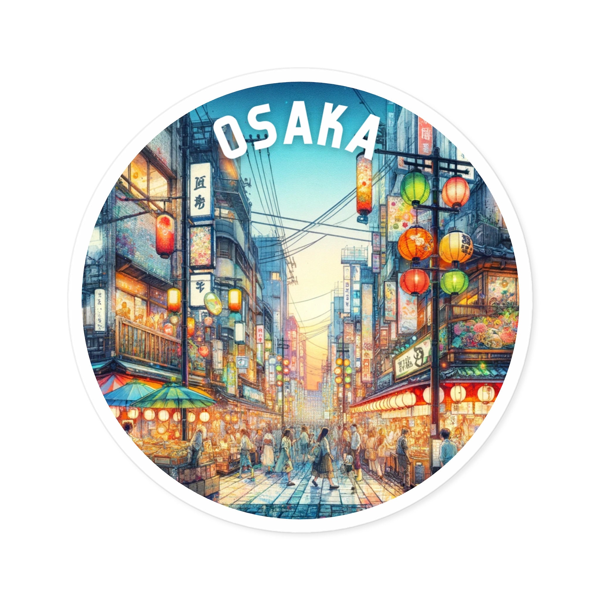 Osaka Vinyl Sticker Suitcase Decal Travel Journal Sticker Laptop ...