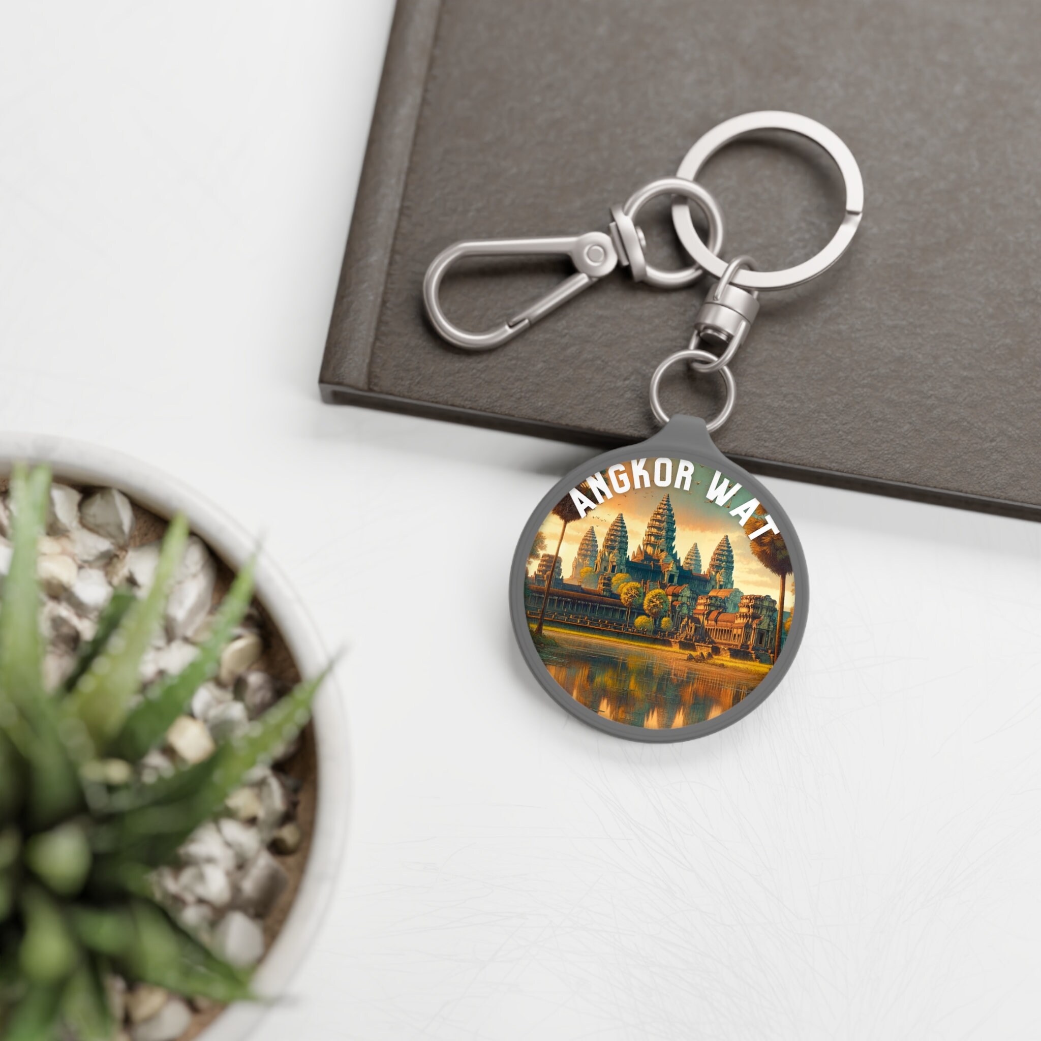 Circular Keychain, Angkor Wat Durable Acrylic & TPU Key Ring Tag With ...