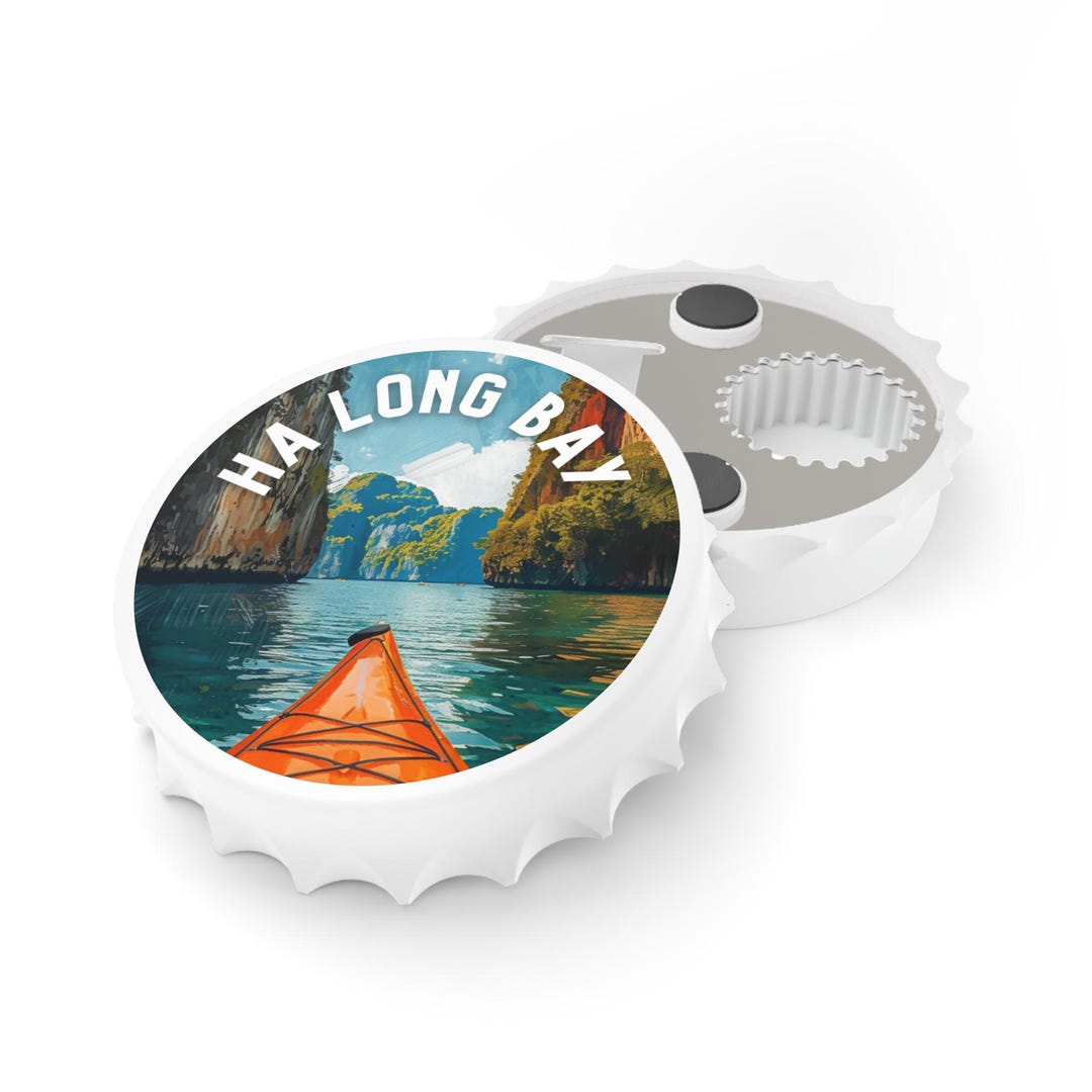 Magnetic Bottlecap-shaped Bottle Opener, Ha Long Bay Themed - Fridge ...