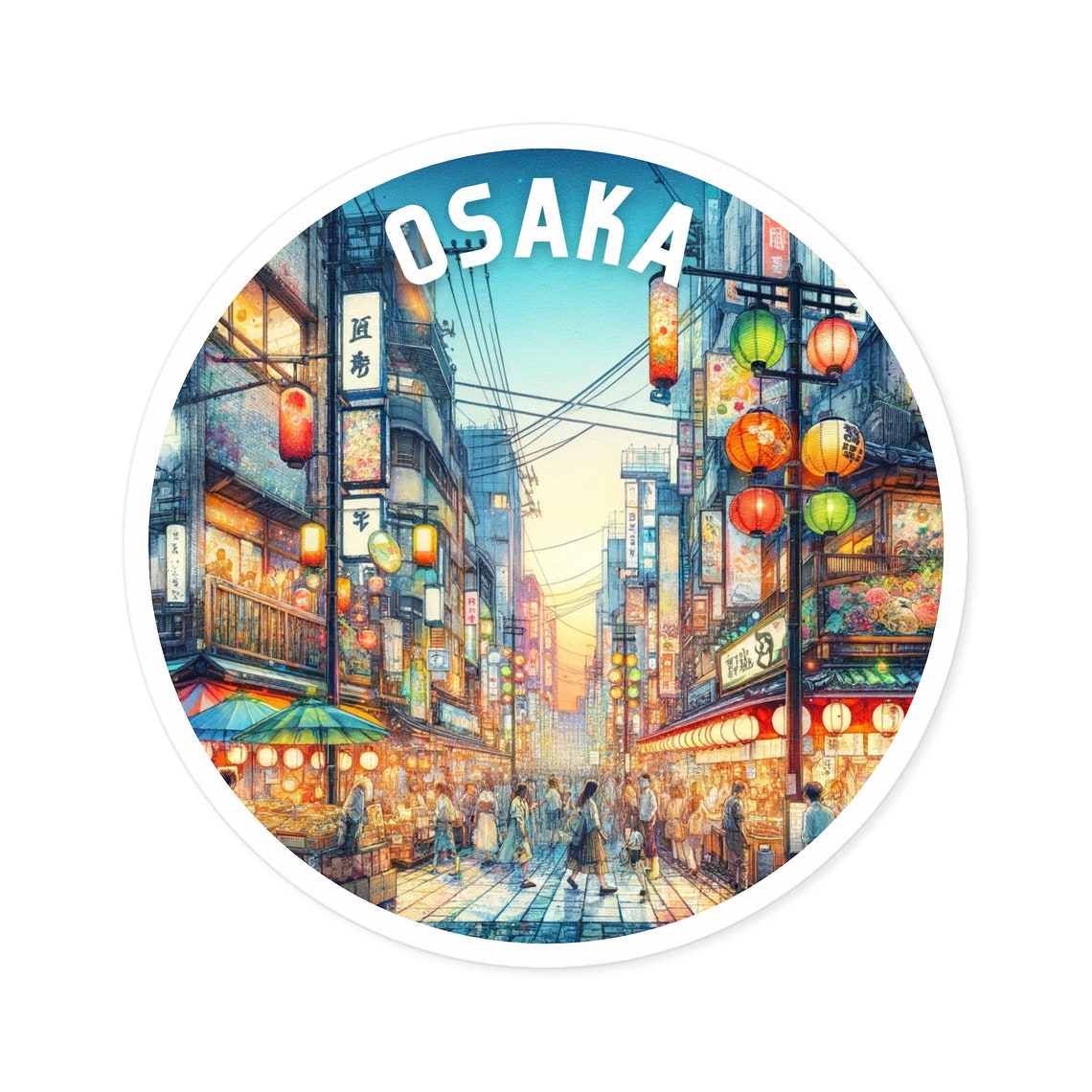 Osaka Vinyl Sticker Suitcase Decal Travel Journal Sticker Laptop ...