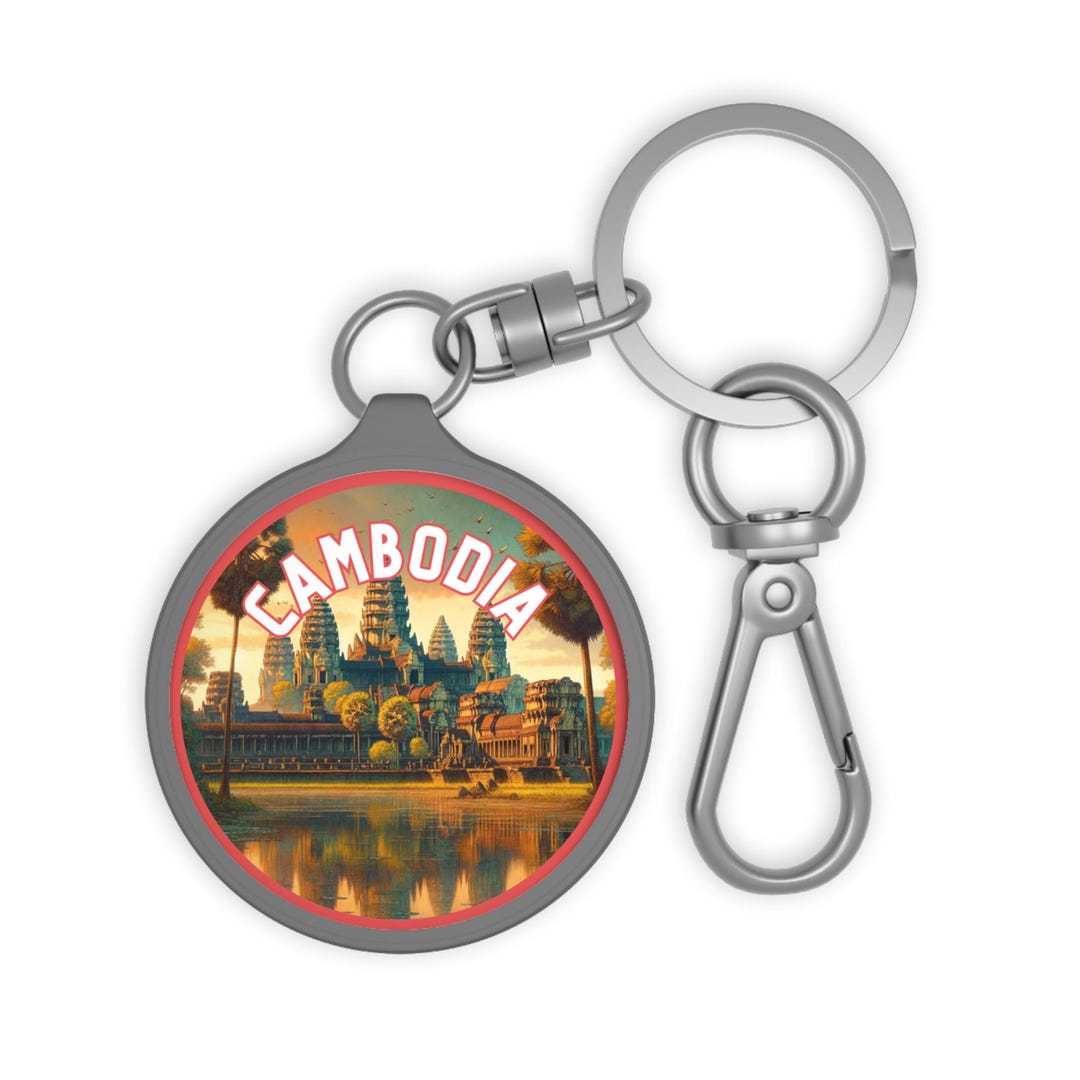 Circular Keychain, Angkor Wat - Durable Acrylic & TPU Key Ring Tag With ...
