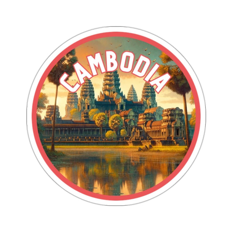 Cambodia Sticker - Vinyl | Suitcase Decal | Travel Journal Sticker ...