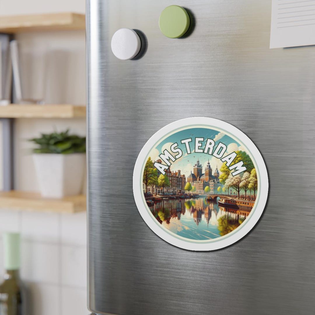 Circular Fridge Magnet of Amsterdam Durable & Flexible Vinyl Magnet ...