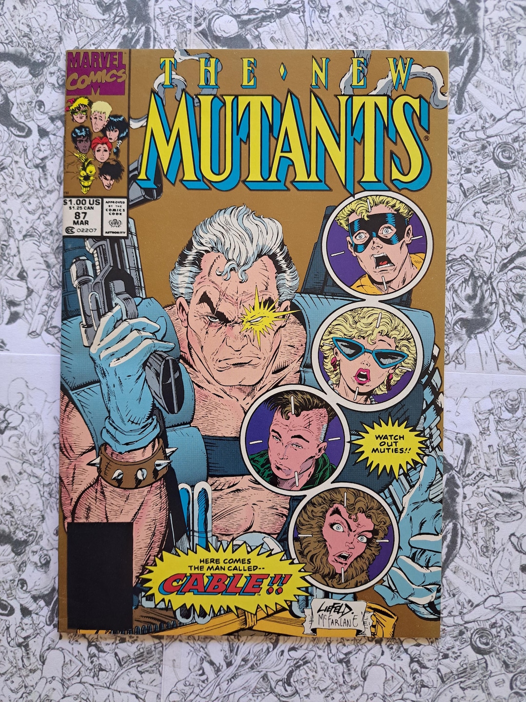 New Mutants #87 2nd Print Gold Variant First Appearance of Cable Marvel ...