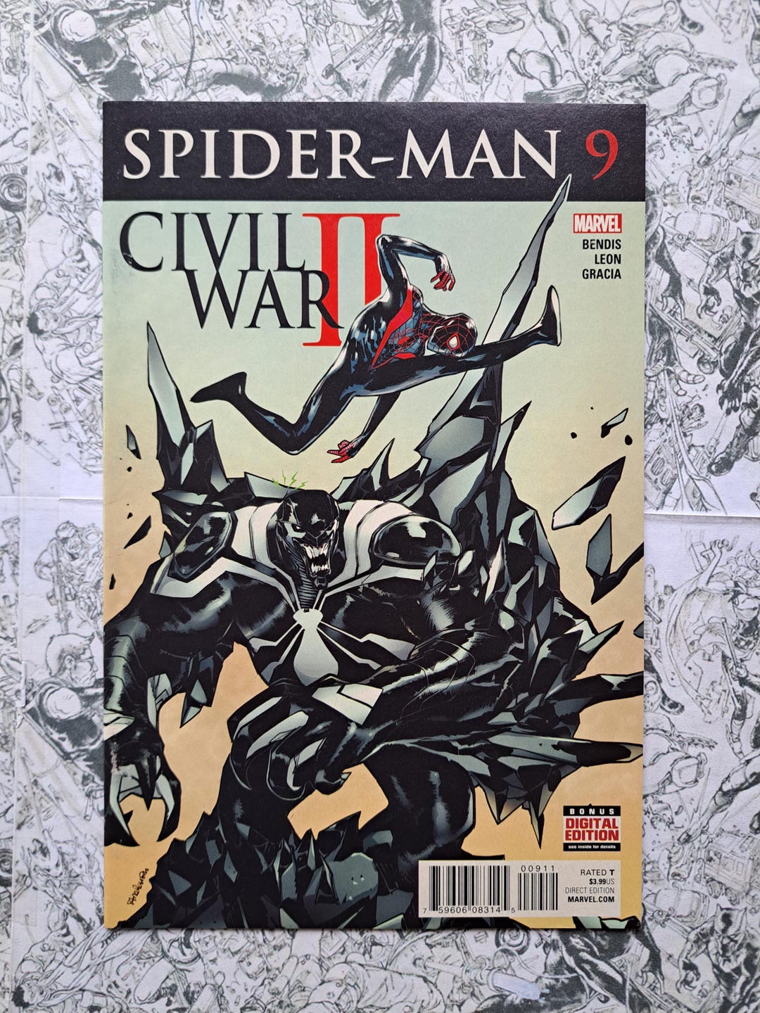 Spider-man #9 Miles Morales & Agent Venom Civil War II Marvel 2016 - Etsy