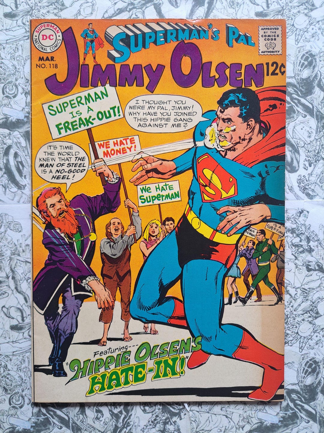 Superman’s Pal Jimmy Olsen #118 Hippie Olsen Neal Adams Cover DC Comics ...
