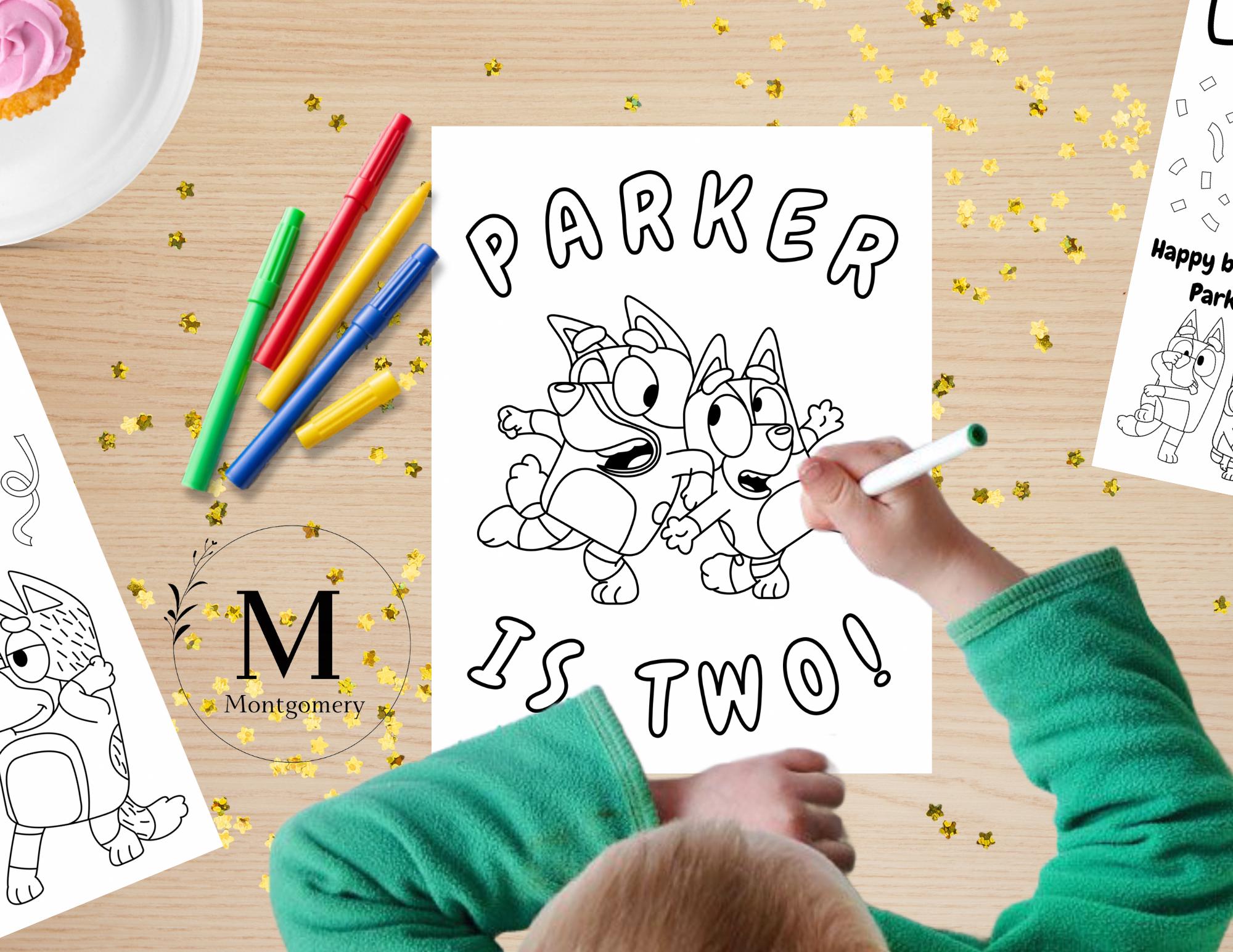 Personalized Bluey Birthday Party Coloring Pages Download Personalized ...