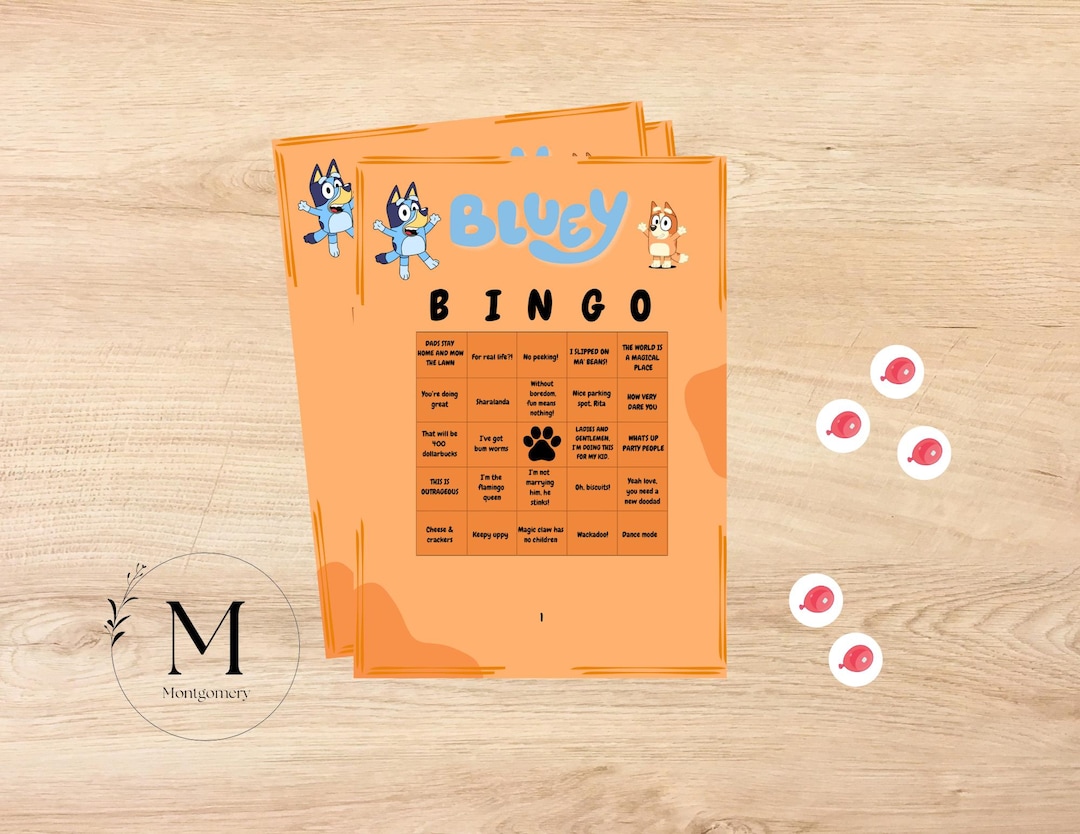 Bluey Birthday Party Games Bluey Bingo Game Instant Download - Etsy UK