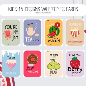 Printable Valentine Cards for Kids Instant Download Valentines Day ...