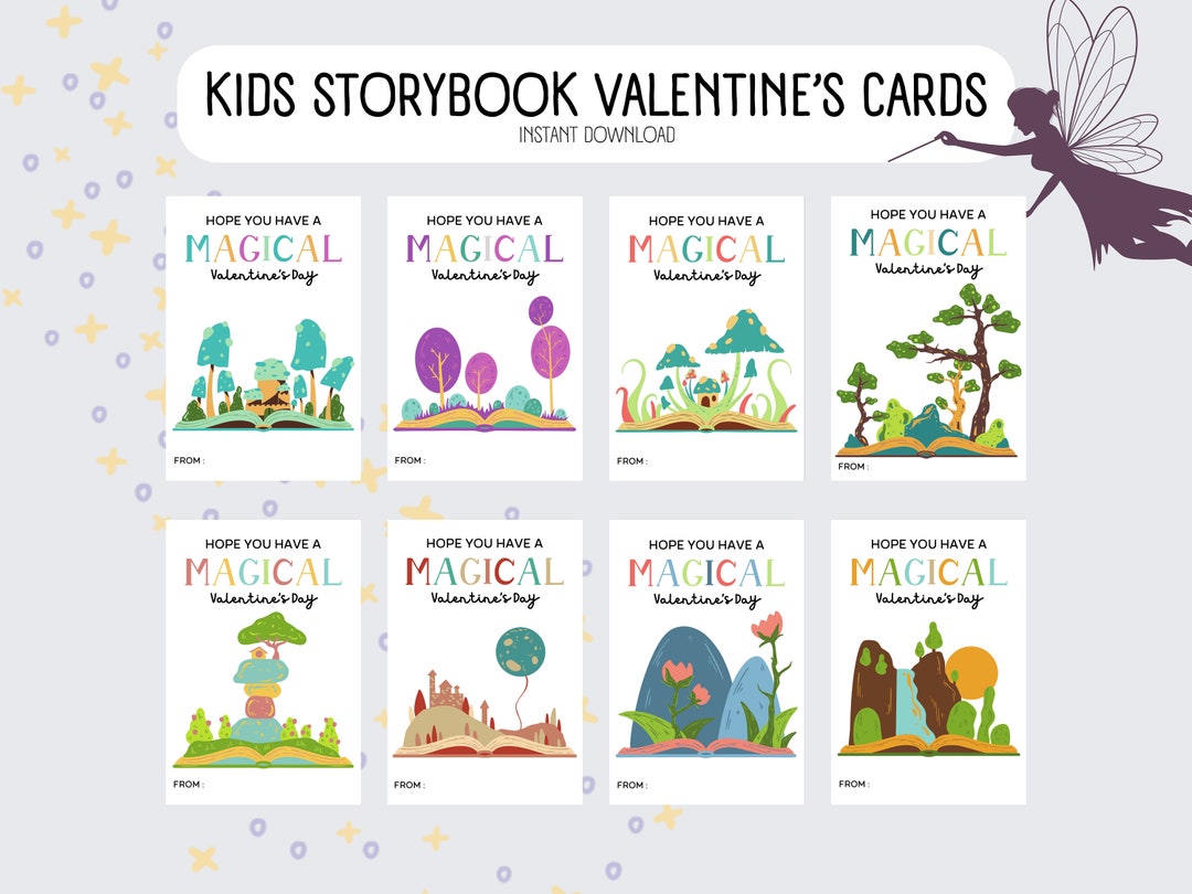 Printable Valentines Day Storybook Cards for Kids HQ PDF Instant ...