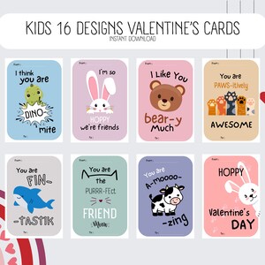 Printable Valentine Cards for Kids Instant Download Valentines Day ...