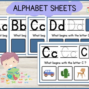 Beginning Sounds, Printable Alphabet Matching Game, Preschool ...