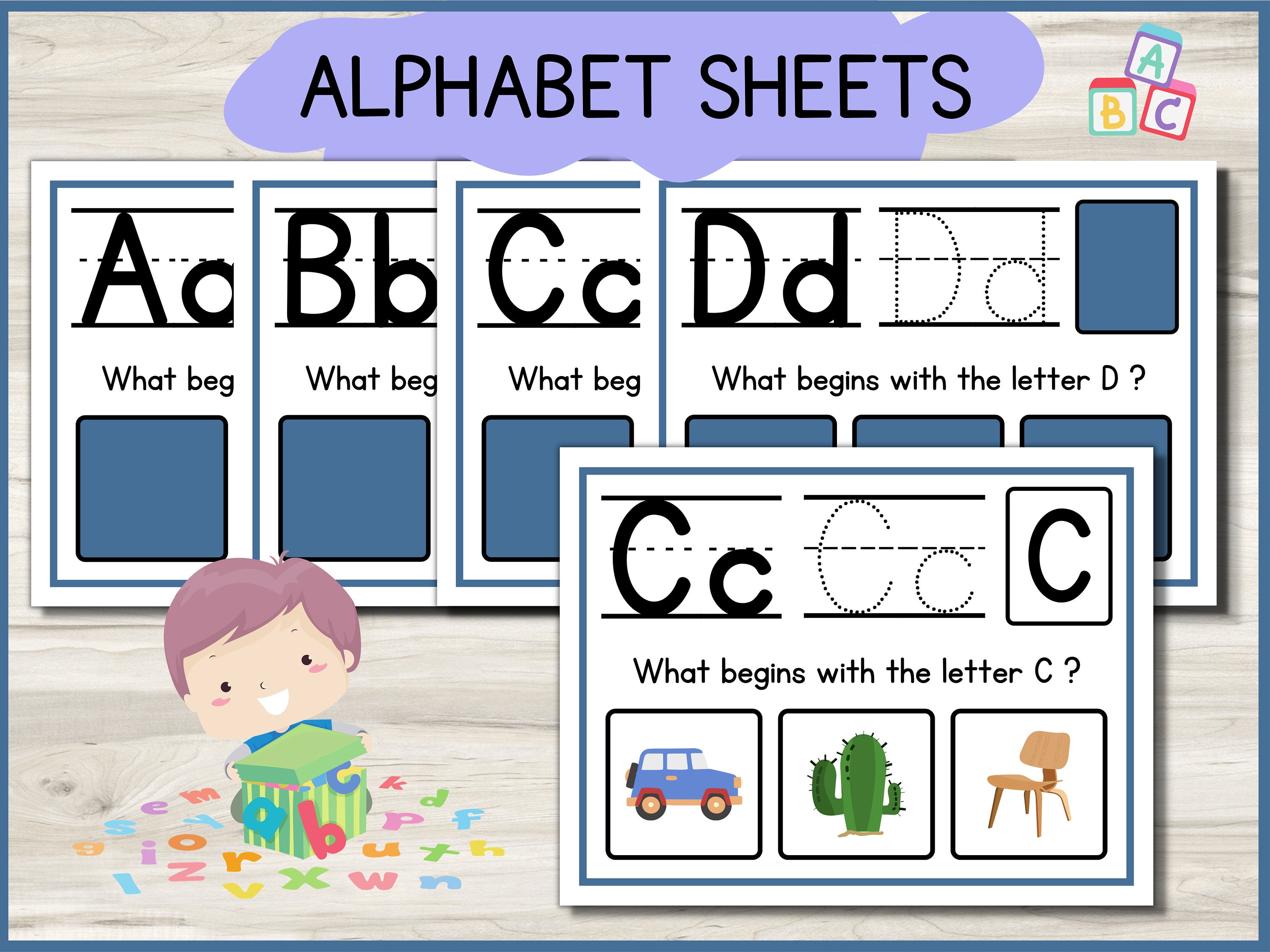 Beginning Sounds, Printable Alphabet Matching Game, Preschool ...