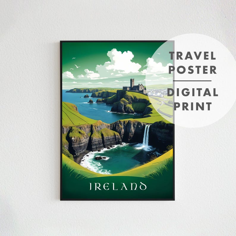 Ireland Travel Poster Digital Printable Wall Art, Instant Download ...