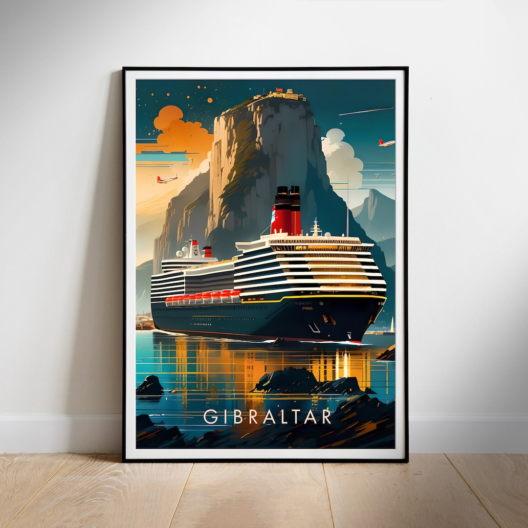 Gibraltar Travel Poster Digital Printable Wall Art, Instant Download ...