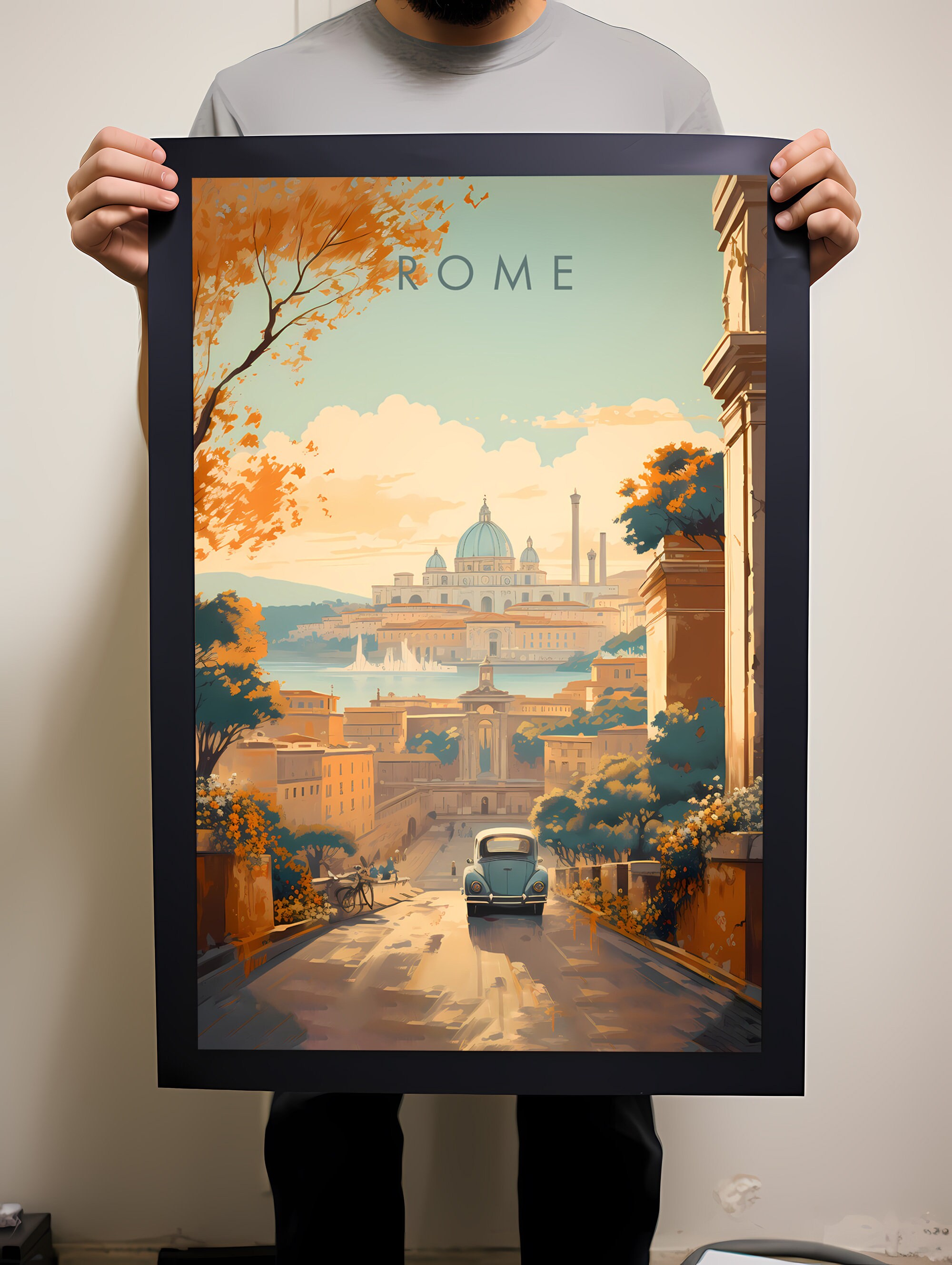 Rome Travel Poster Digital Printable Wall Art, Italy Instant Download ...