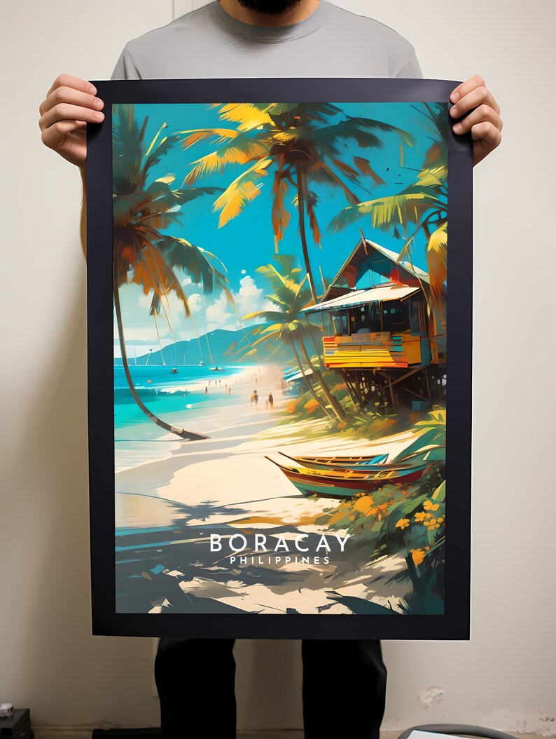 Boracay Philippines Travel Poster: Beach Scene Art Print (digital ...