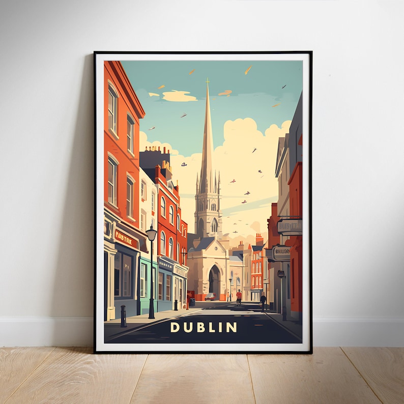 Dublin Travel Poster Digital Printable Wall Art, Ireland Instant Download, Hanging Decor, New ...