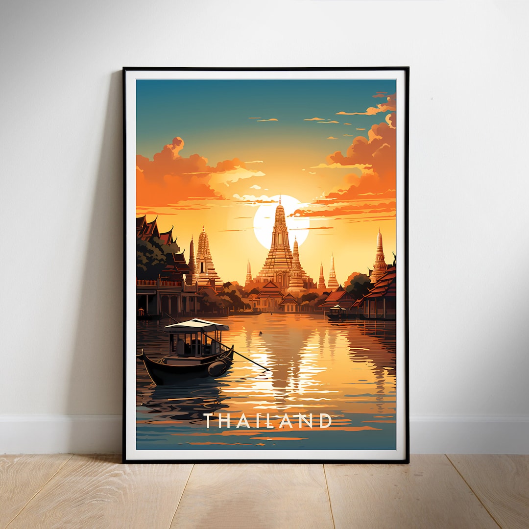 Thailand Travel Poster Digital Printable Wall Art, Instant Download ...