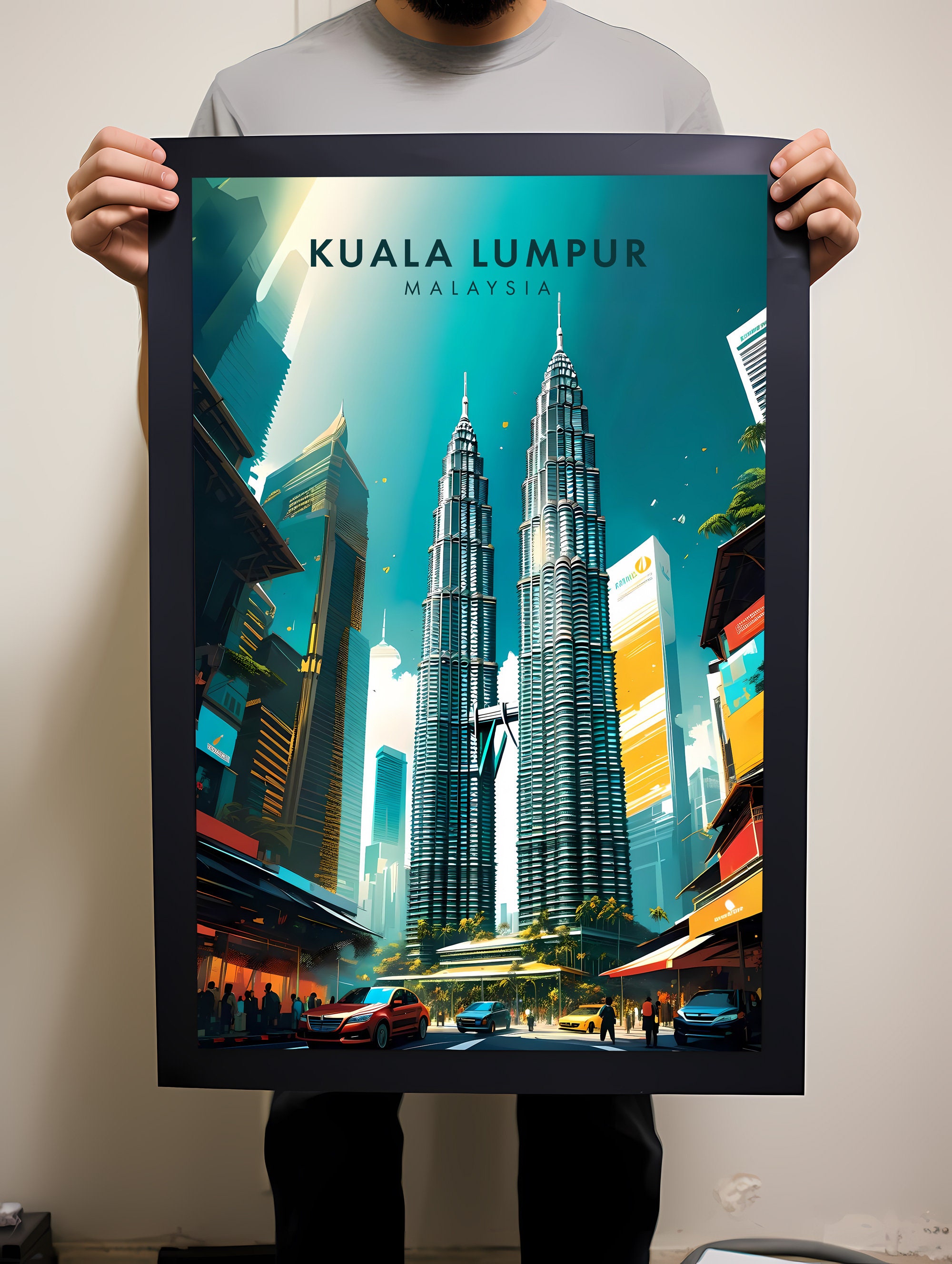 Malaysia Travel Poster Digital Printable Wall Art, Kuala Lumpur Instant ...