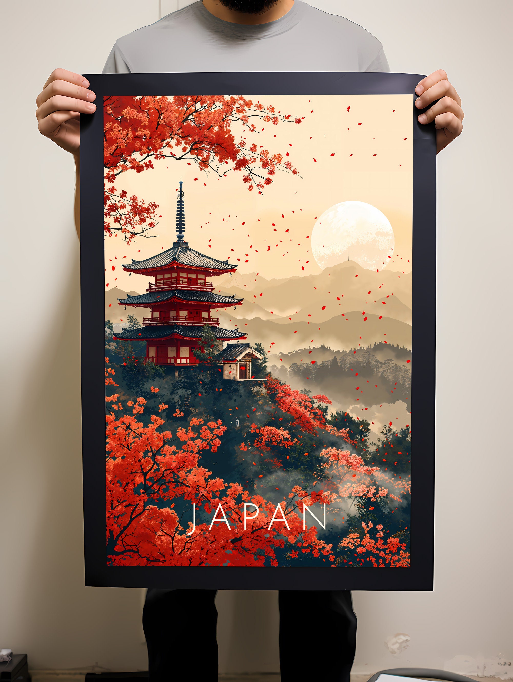 Japan Travel Poster Digital Printable Wall Art, Kyoto Instant Download ...