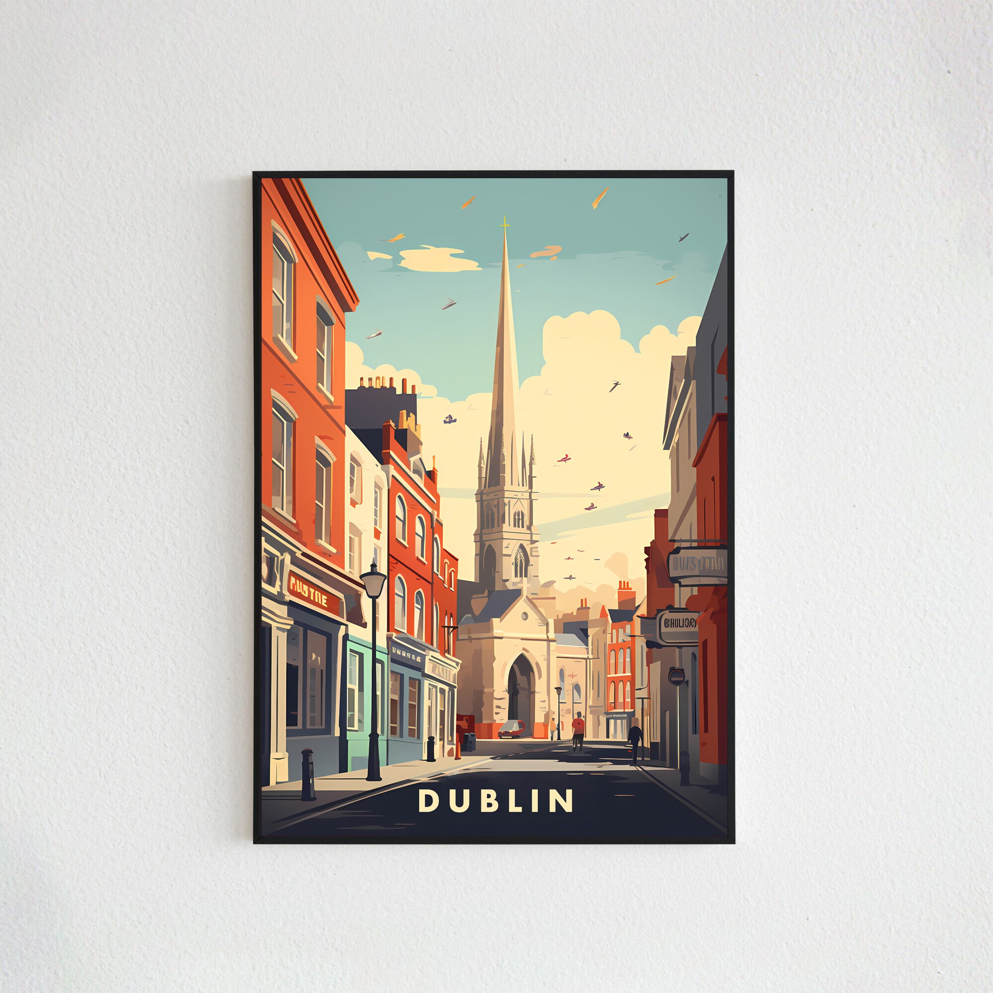 Dublin Travel Poster Digital Printable Wall Art, Ireland Instant ...