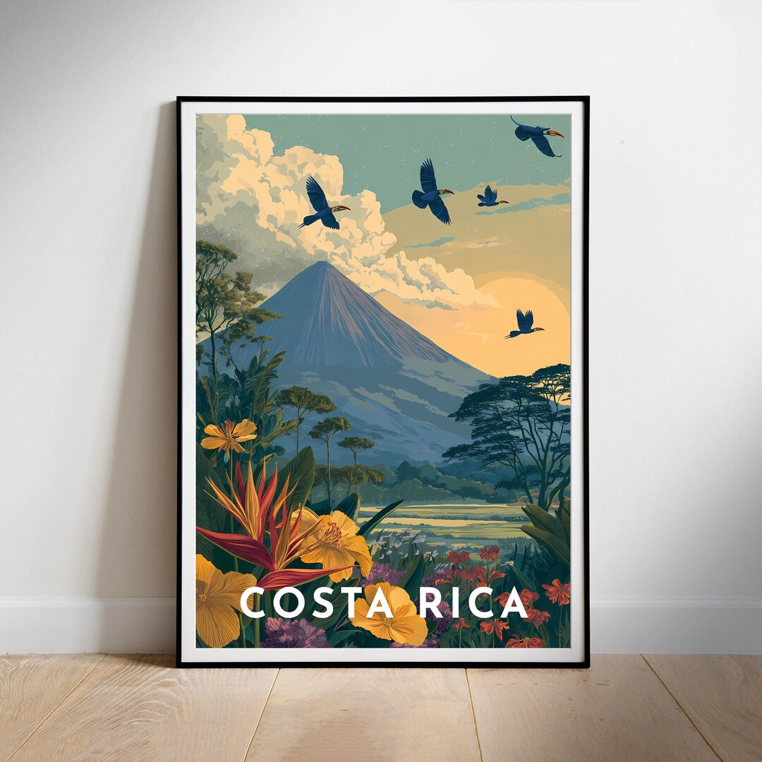 Costa Rica Travel Poster: Tropical Wall Art Print (digital Download) - Etsy