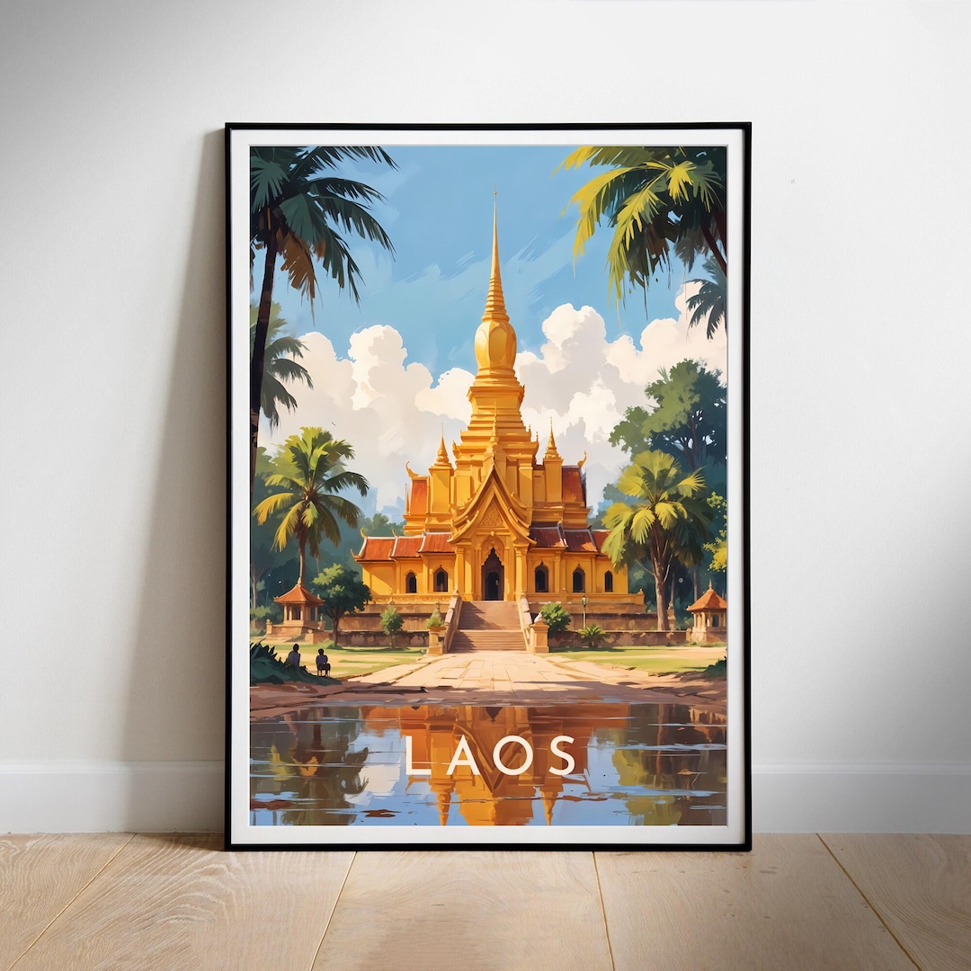 Laos Travel Poster Digital Printable Wall Art, Instant Download ...