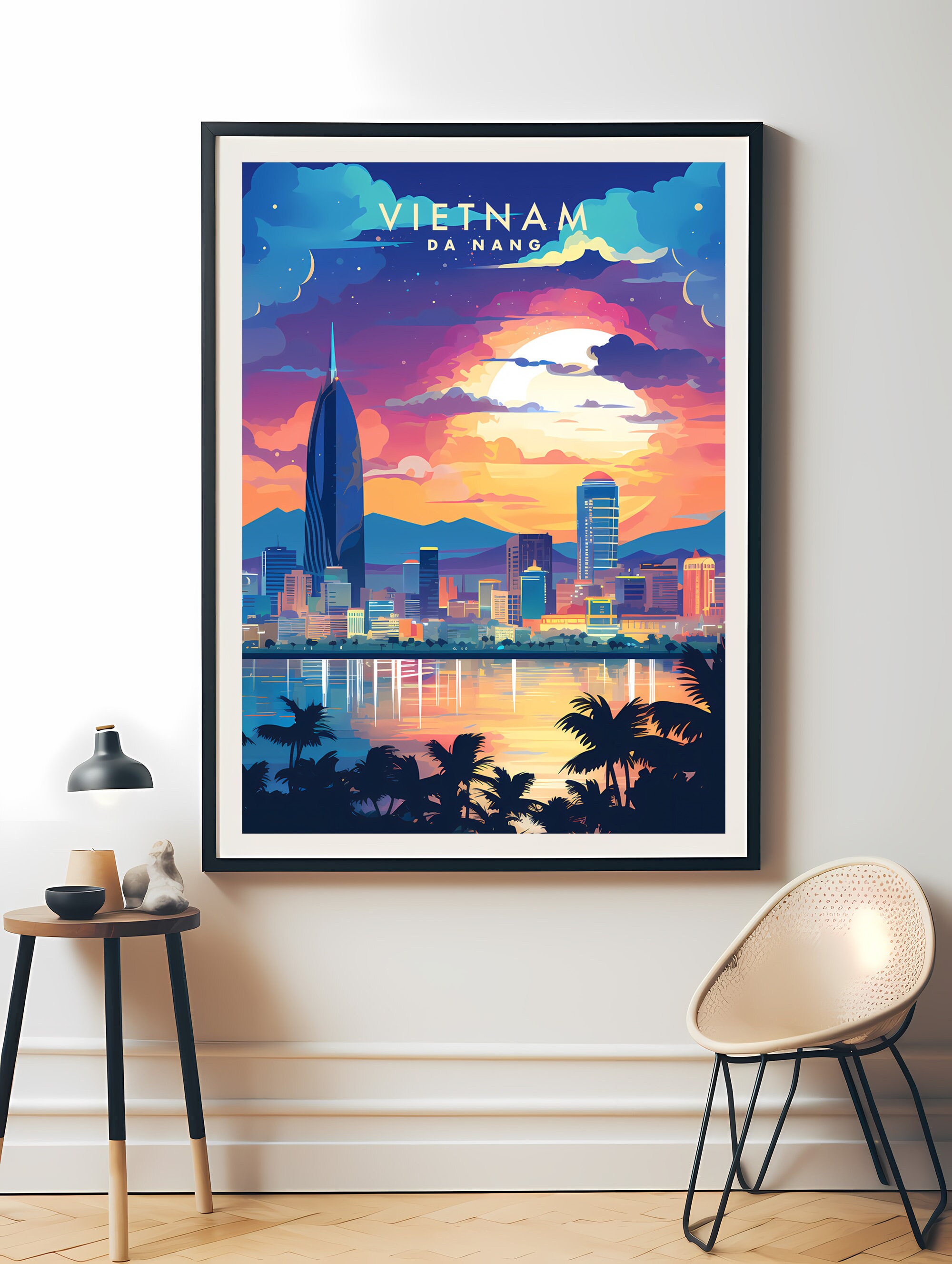 Vietnam Travel Poster Digital Printable Wall Art, Da Nang Instant ...