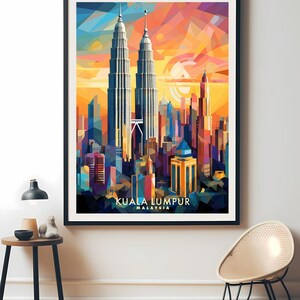 Malaysia Travel Poster Digital Printable Wall Art, Kuala Lumpur Instant ...