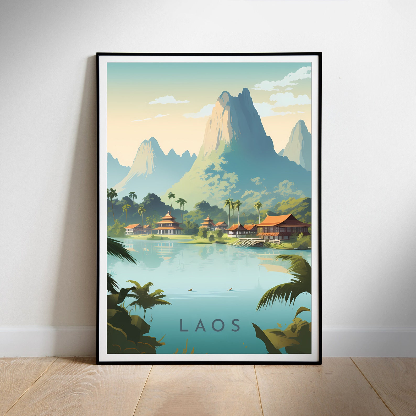 Laos Travel Poster Digital Printable Wall Art, Instant Download ...