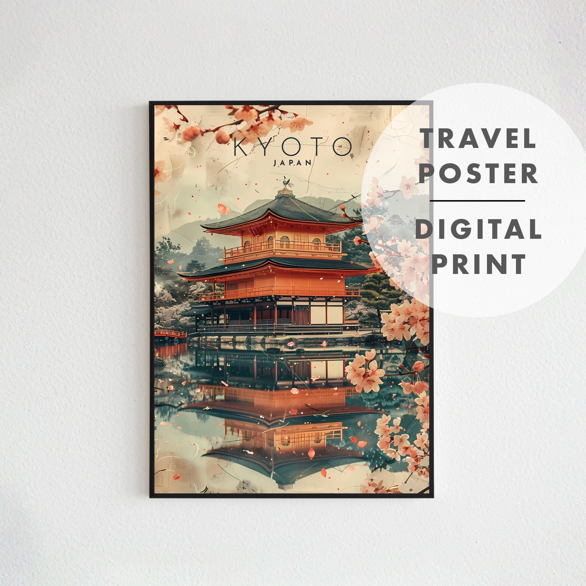Japan Travel Poster Digital Printable Wall Art, Kyoto Instant Download ...