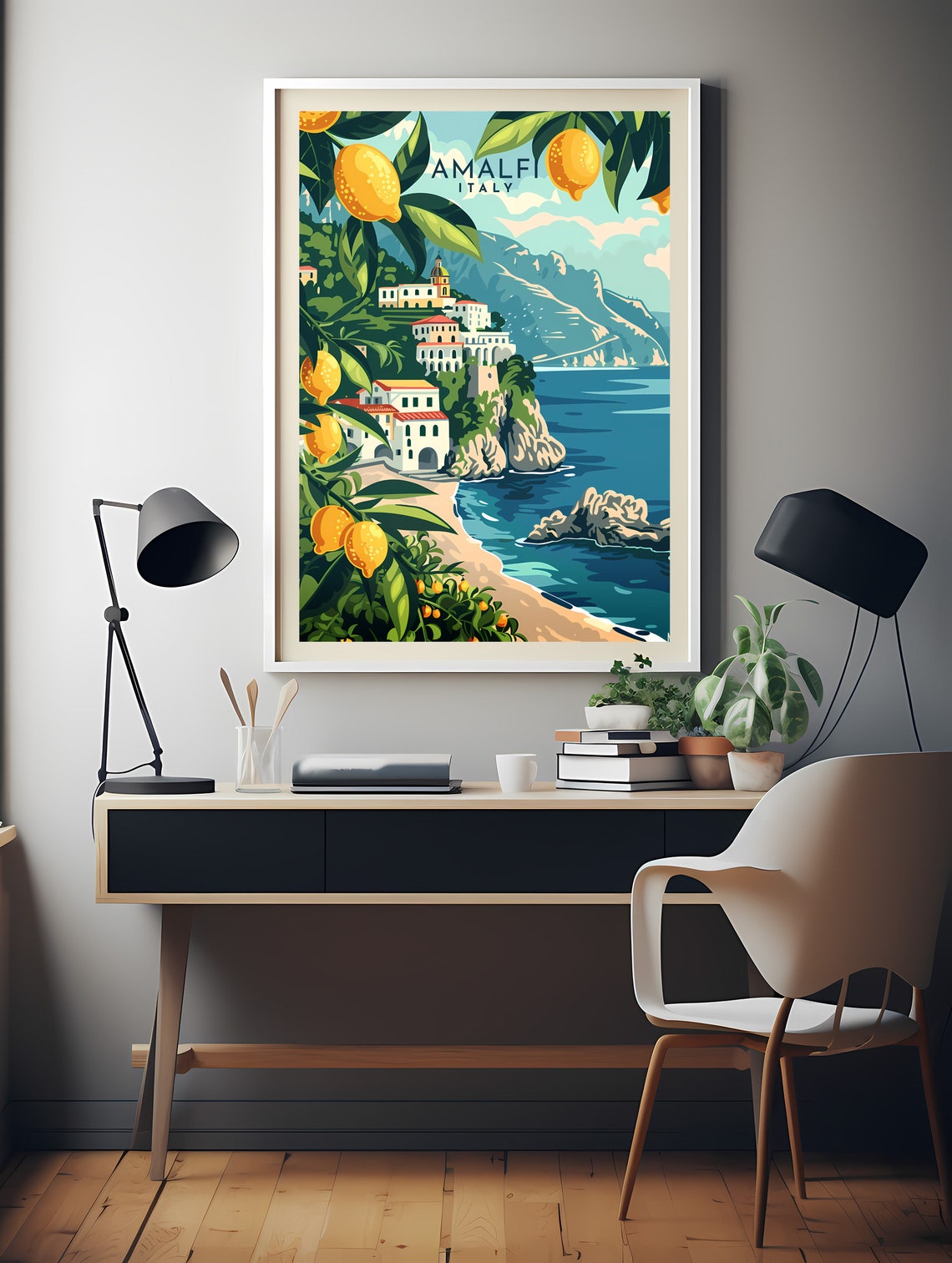 Amalfi Italy Travel Poster Digital Printable Wall Art, Instant Download ...
