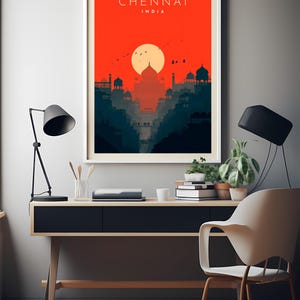 India Travel Poster Digital Printable Wall Art, Chennai Instant ...