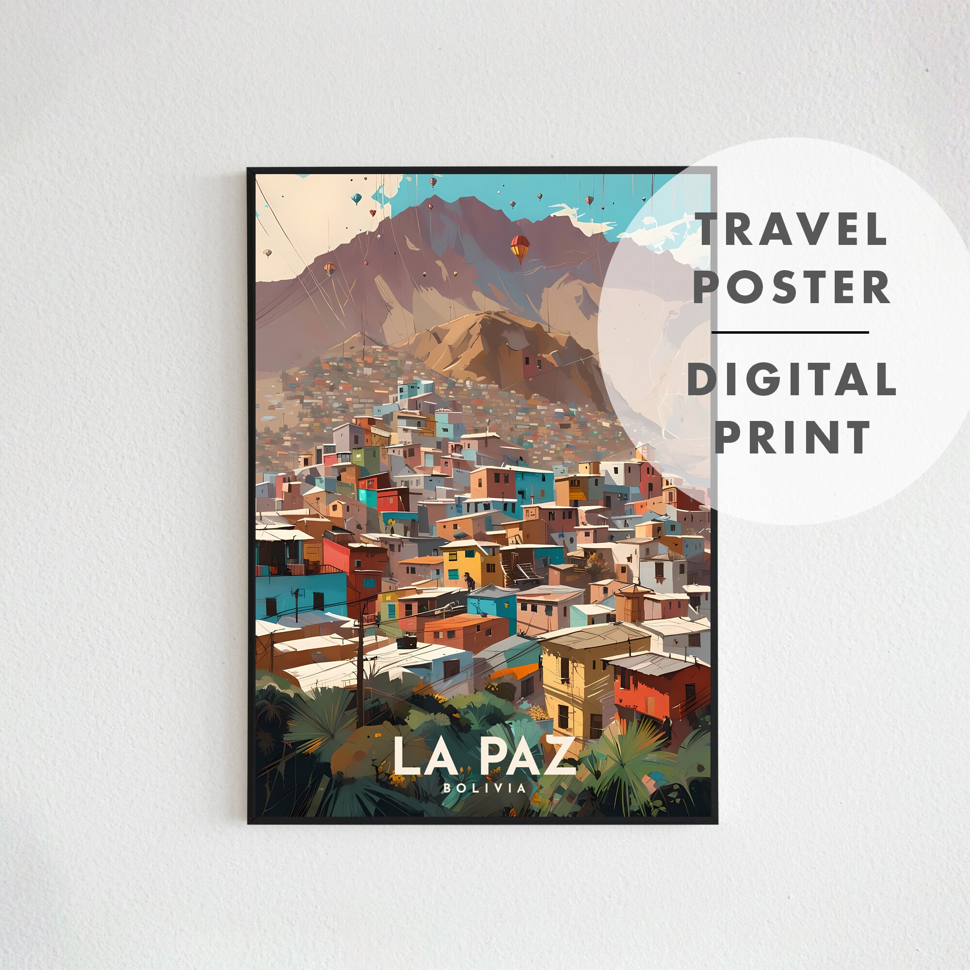 La Paz Bolivia Travel Poster: Printable Wall Art (digital Download) - Etsy