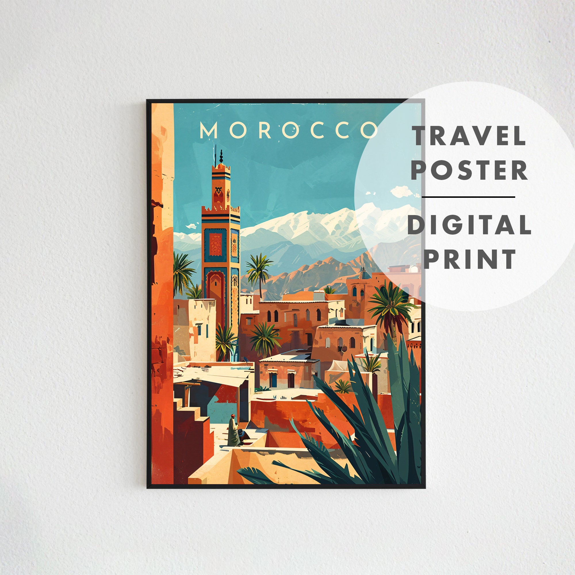 Morocco Travel Poster Digital Printable Wall Art, Instant Download ...