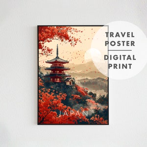 Japan Travel Poster Digital Printable Wall Art, Kyoto Instant Download ...