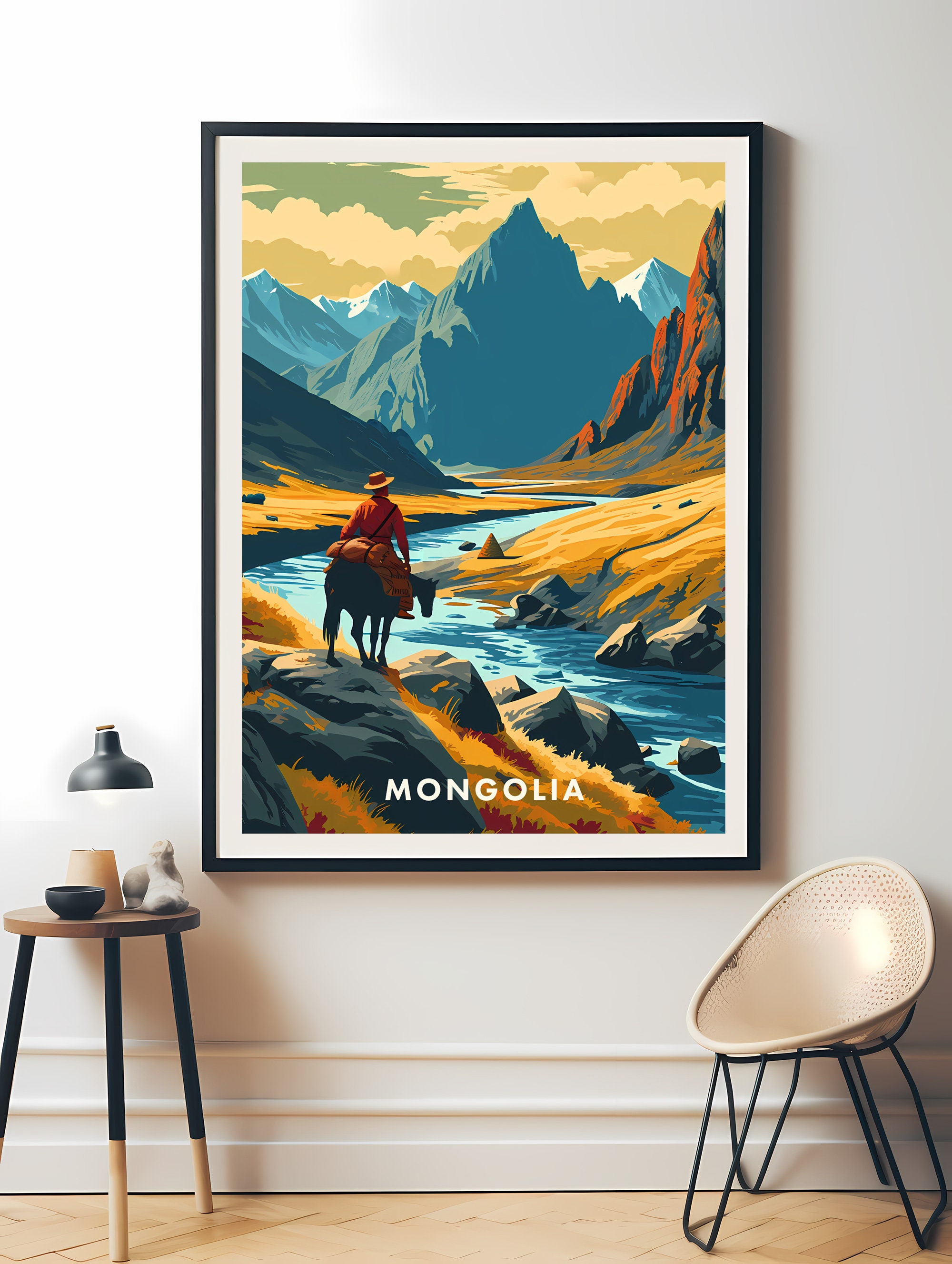 Mongolia Travel Poster Digital Printable Wall Art, Instant Download ...