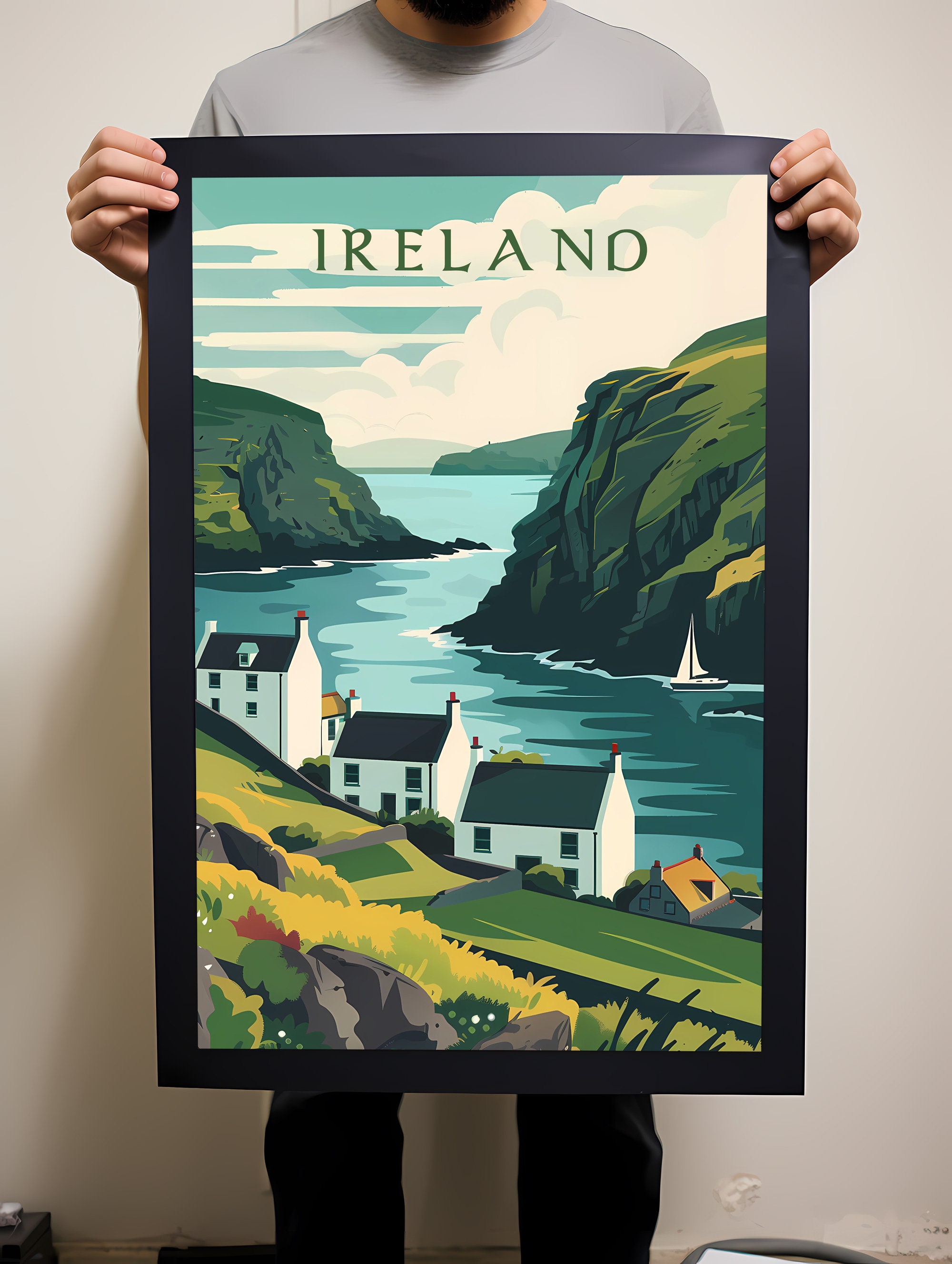 Ireland Travel Poster Digital Printable Wall Art, Instant Download ...