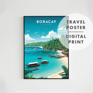 Boracay Philippines Travel Poster: Beach Scene Art (digital Download ...