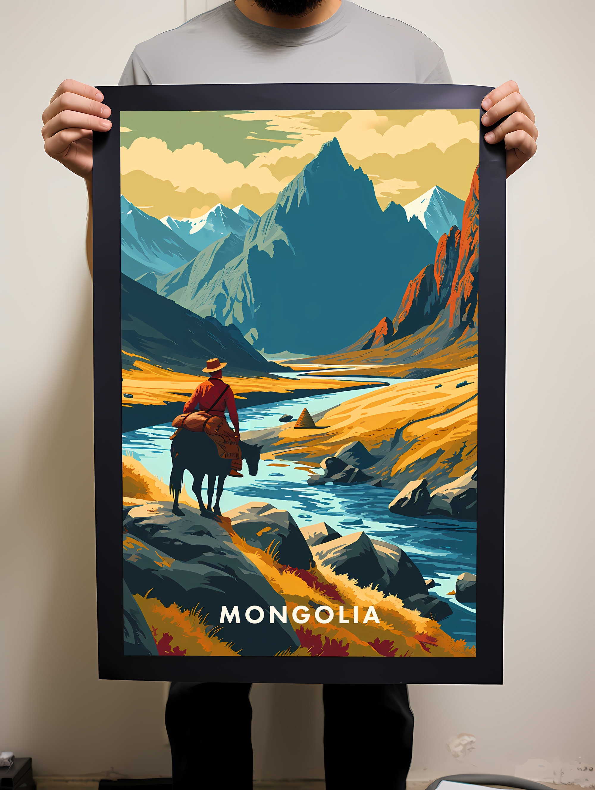 Mongolia Travel Poster Digital Printable Wall Art, Instant Download ...