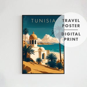 Tunisia Travel Poster Digital Printable Wall Art, Instant Download ...