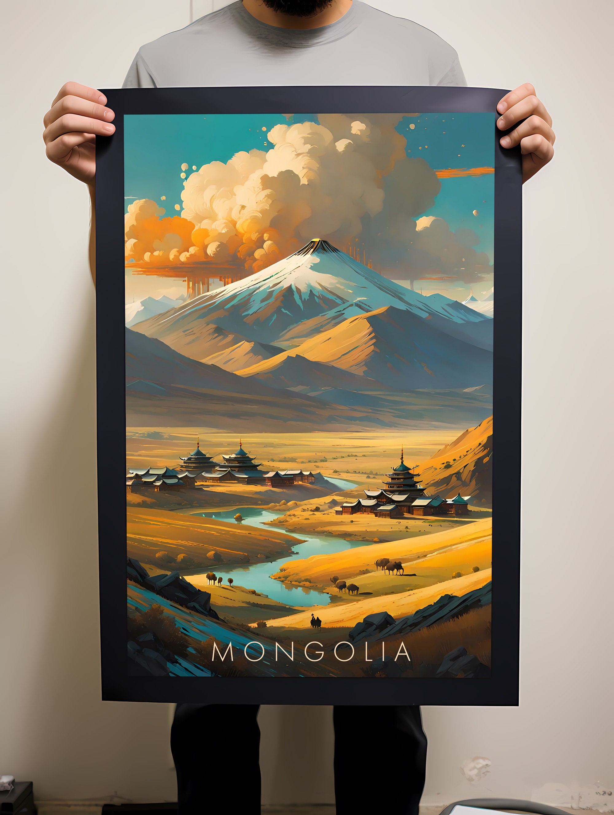 Mongolia Travel Poster Digital Printable Wall Art, Instant Download ...
