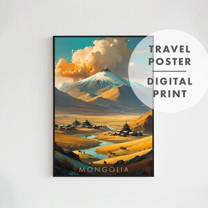 Mongolia Travel Poster Digital Printable Wall Art, Instant Download ...