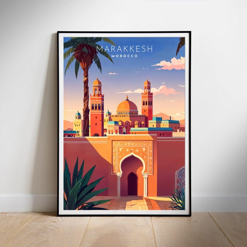Morocco Travel Poster Digital Printable Wall Art, Marrakesh Instant ...