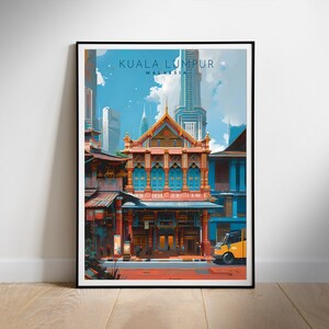 Malaysia Travel Poster Digital Printable Wall Art, Kuala Lumpur Instant ...